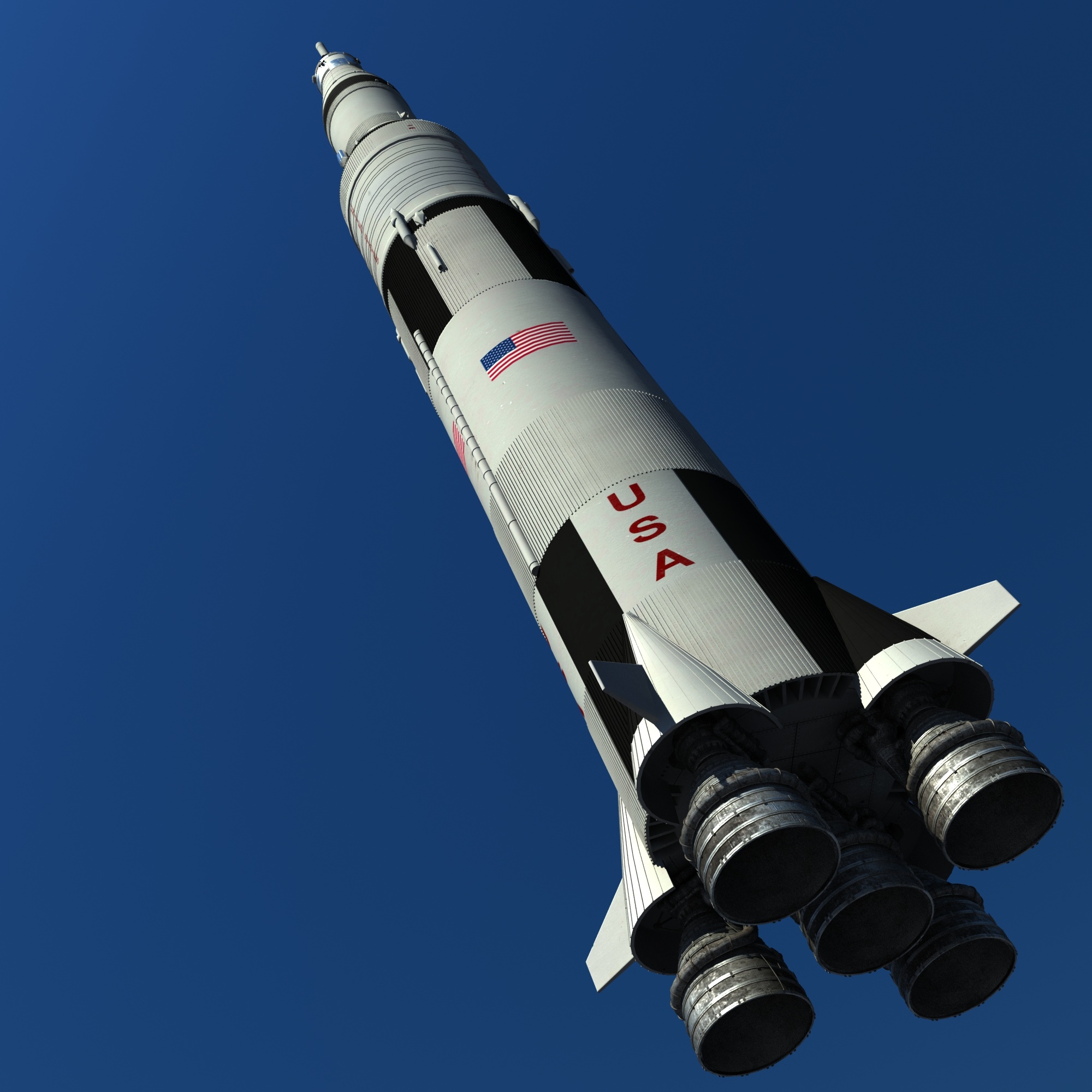 saturn v apollo 3d max