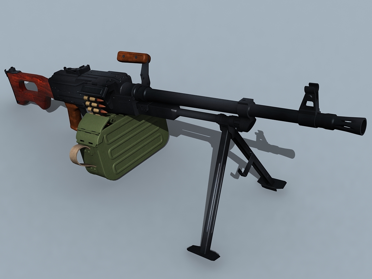 soviet kalashnikov pk pkm 3d model