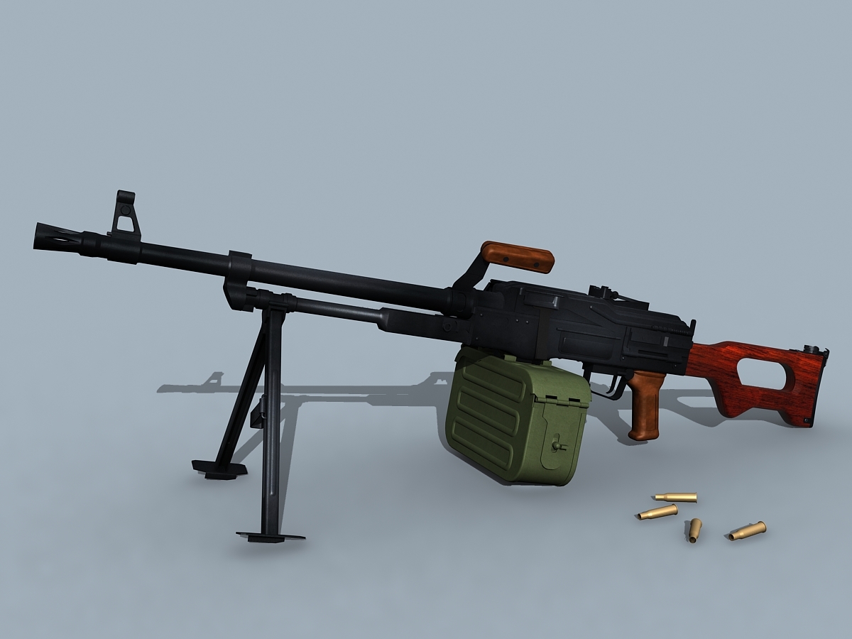 soviet kalashnikov pk pkm 3d model