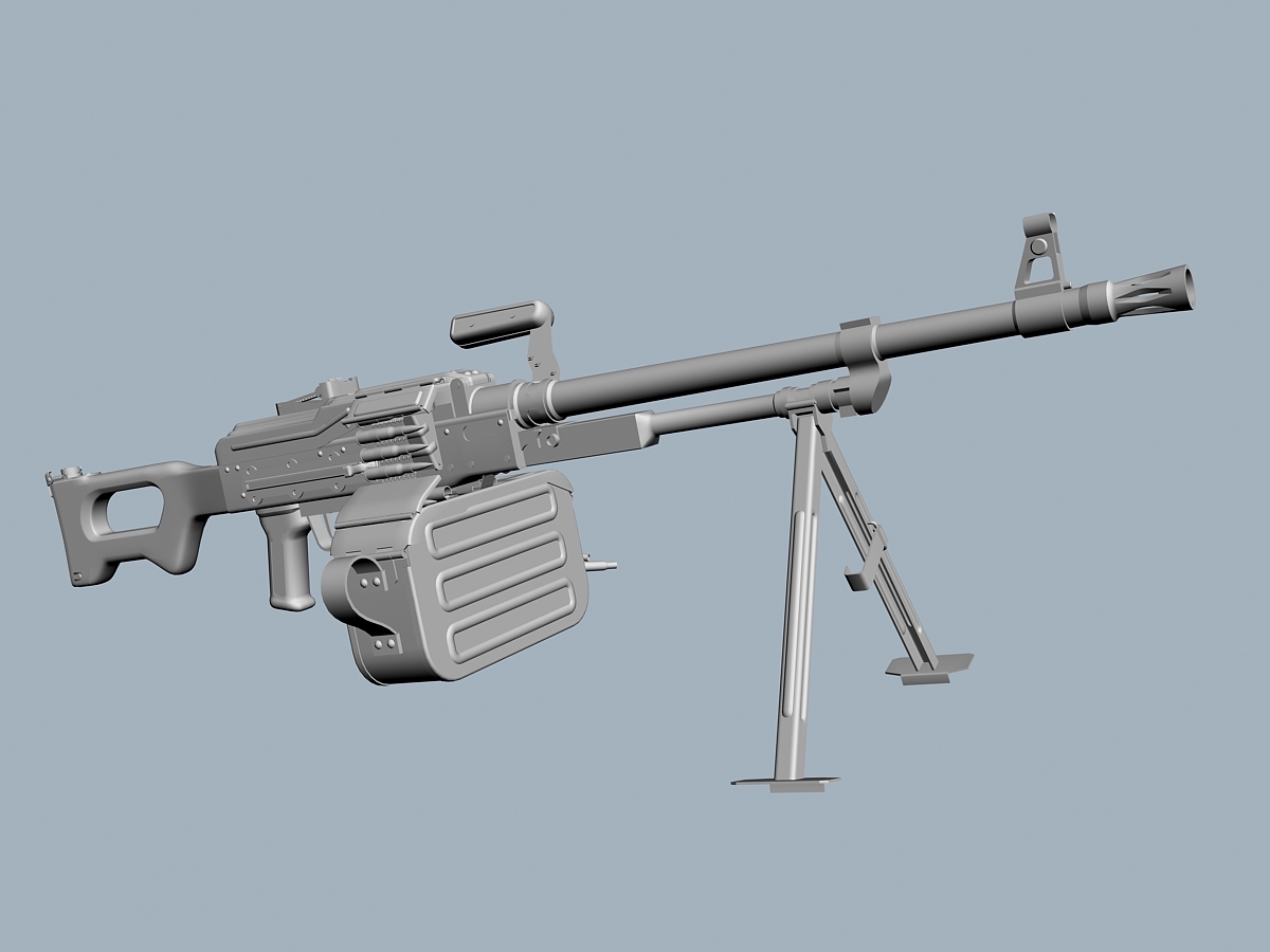 soviet kalashnikov pk pkm 3d model