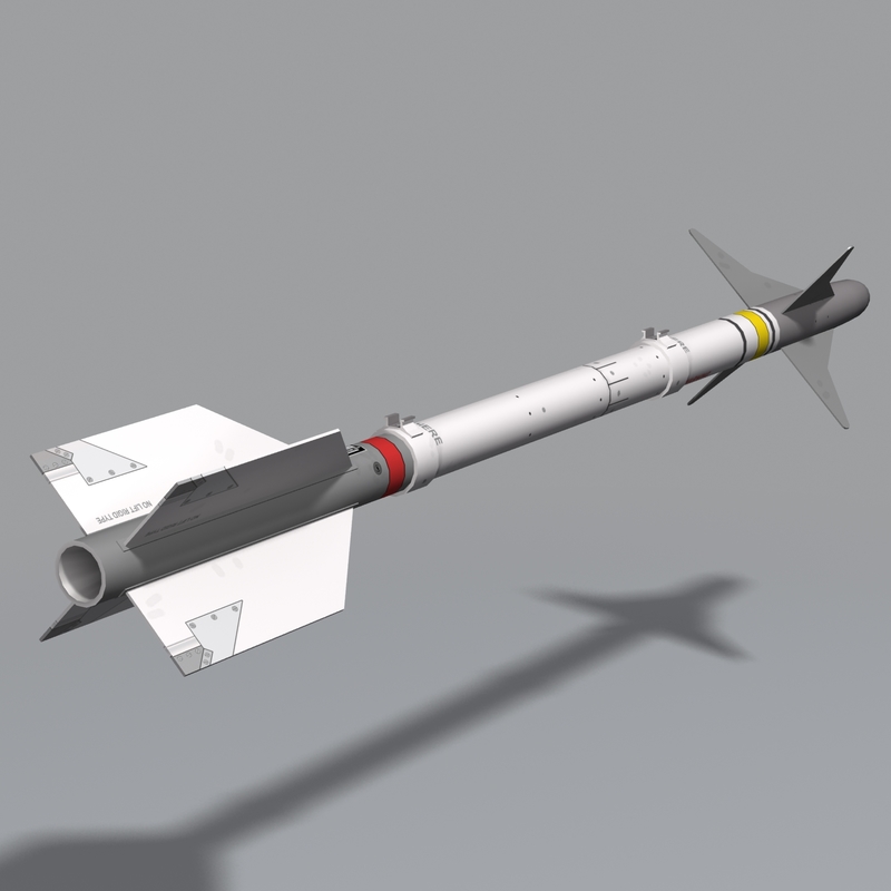 aim-9 sidewinder missile 3d model
