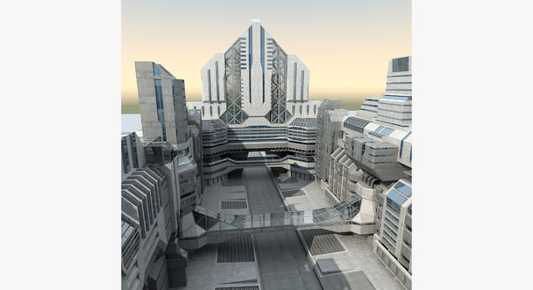 modern futuristic structure 3d model