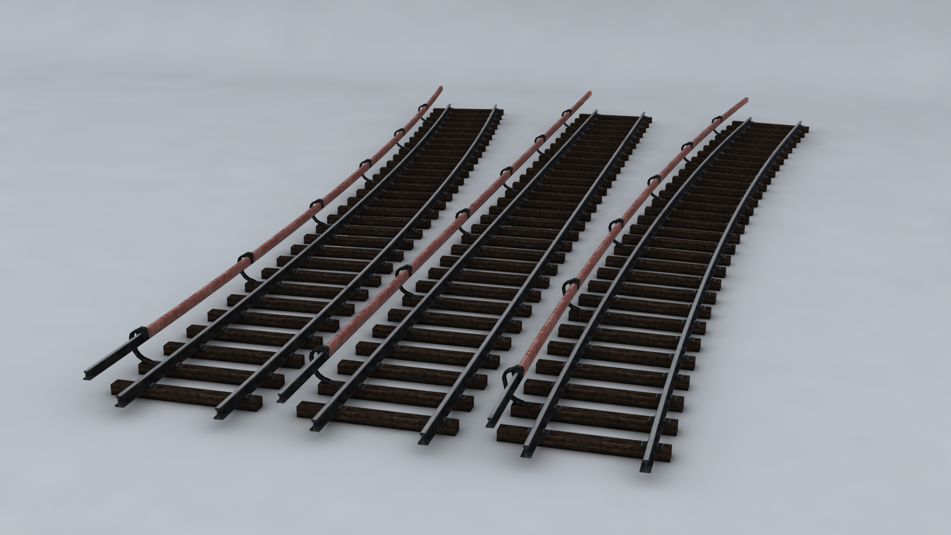 railway subway rails 3d model