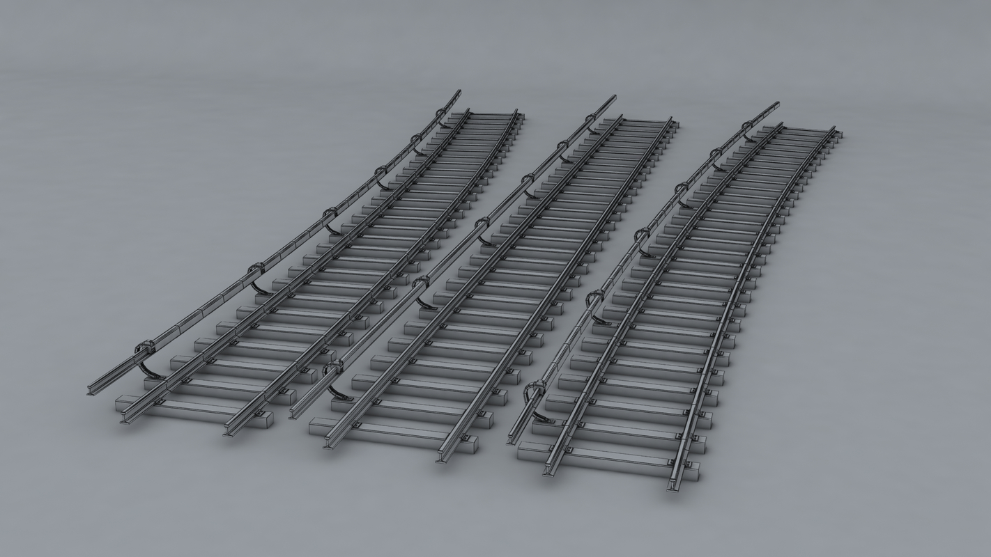 railway subway rails 3d model