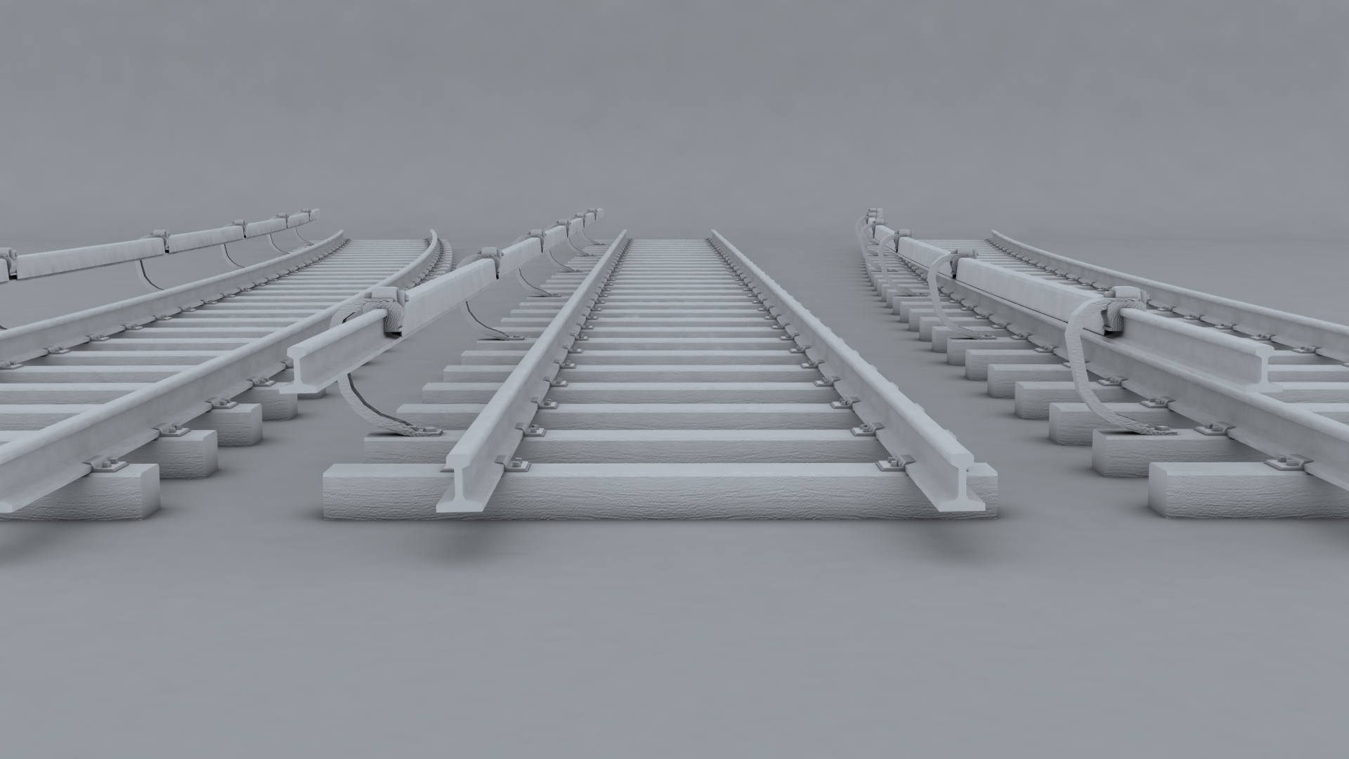 railway subway rails 3d model