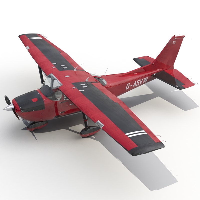 3d model cessna 172 red