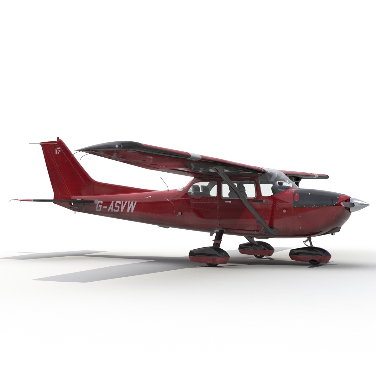 3d model cessna 172 red
