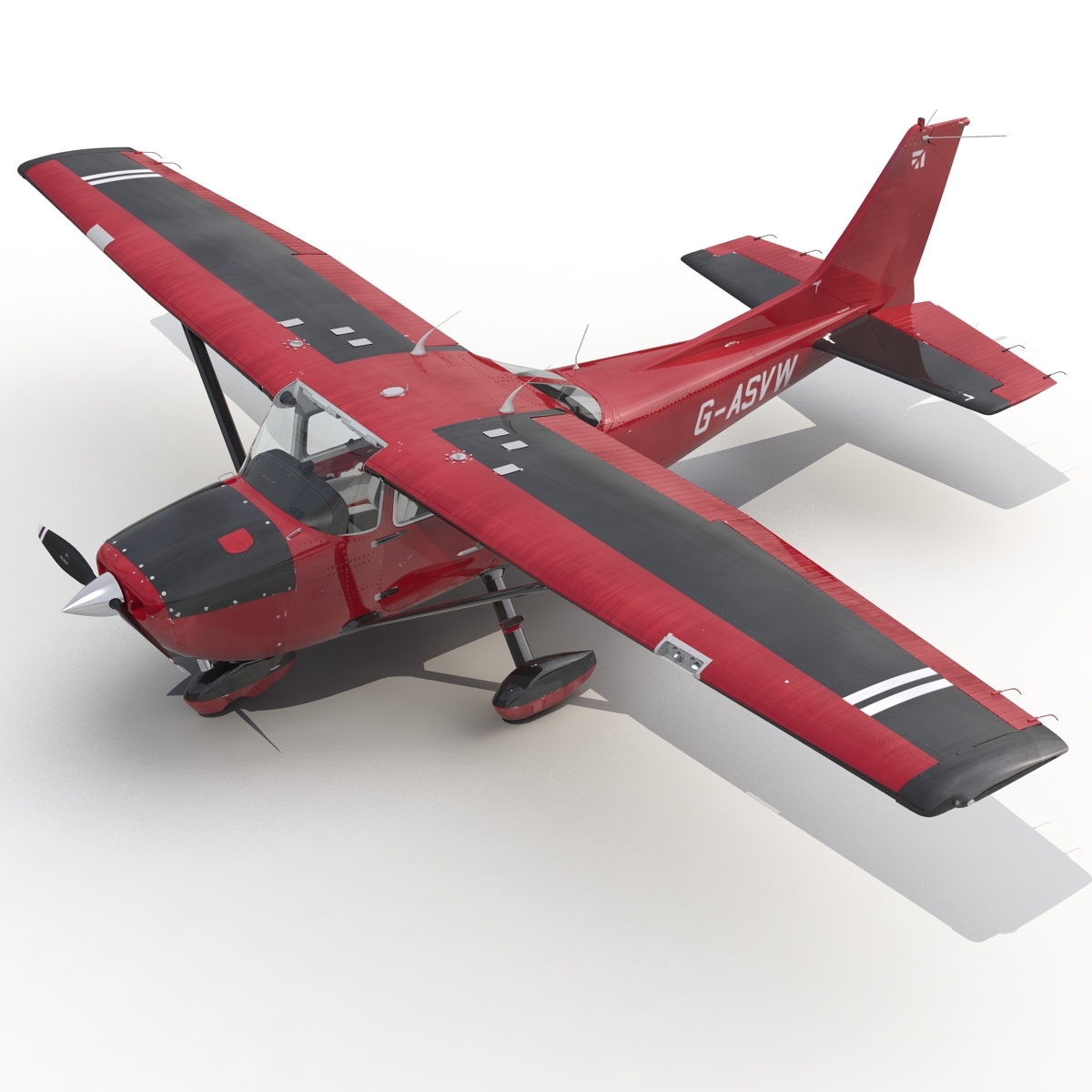3d model cessna 172 red