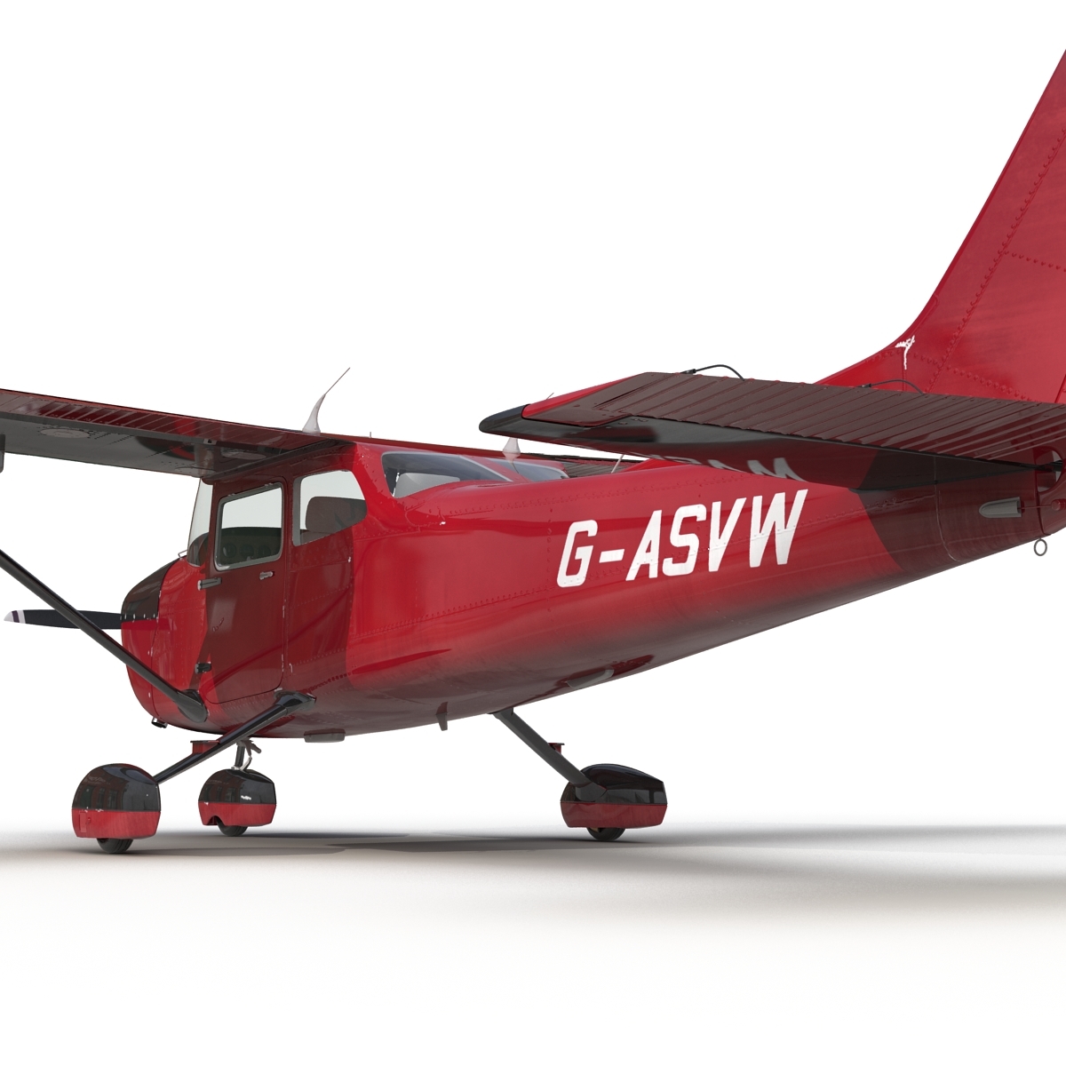 3d model cessna 172 red