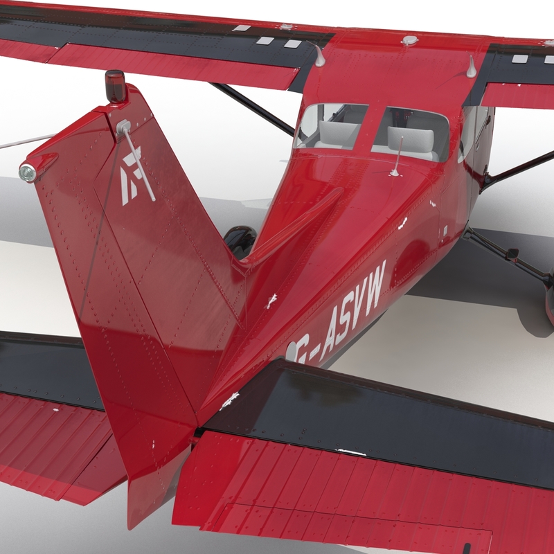 3d model cessna 172 red
