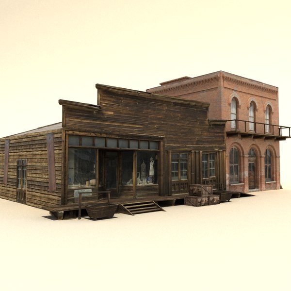 old wild west buildings 3d model