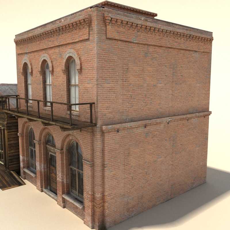 old wild west buildings 3d model
