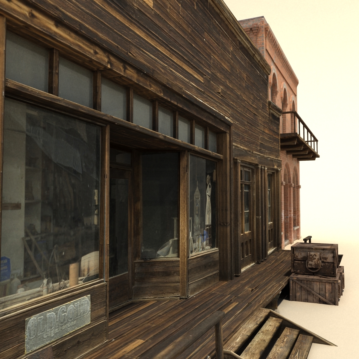 old wild west buildings 3d model