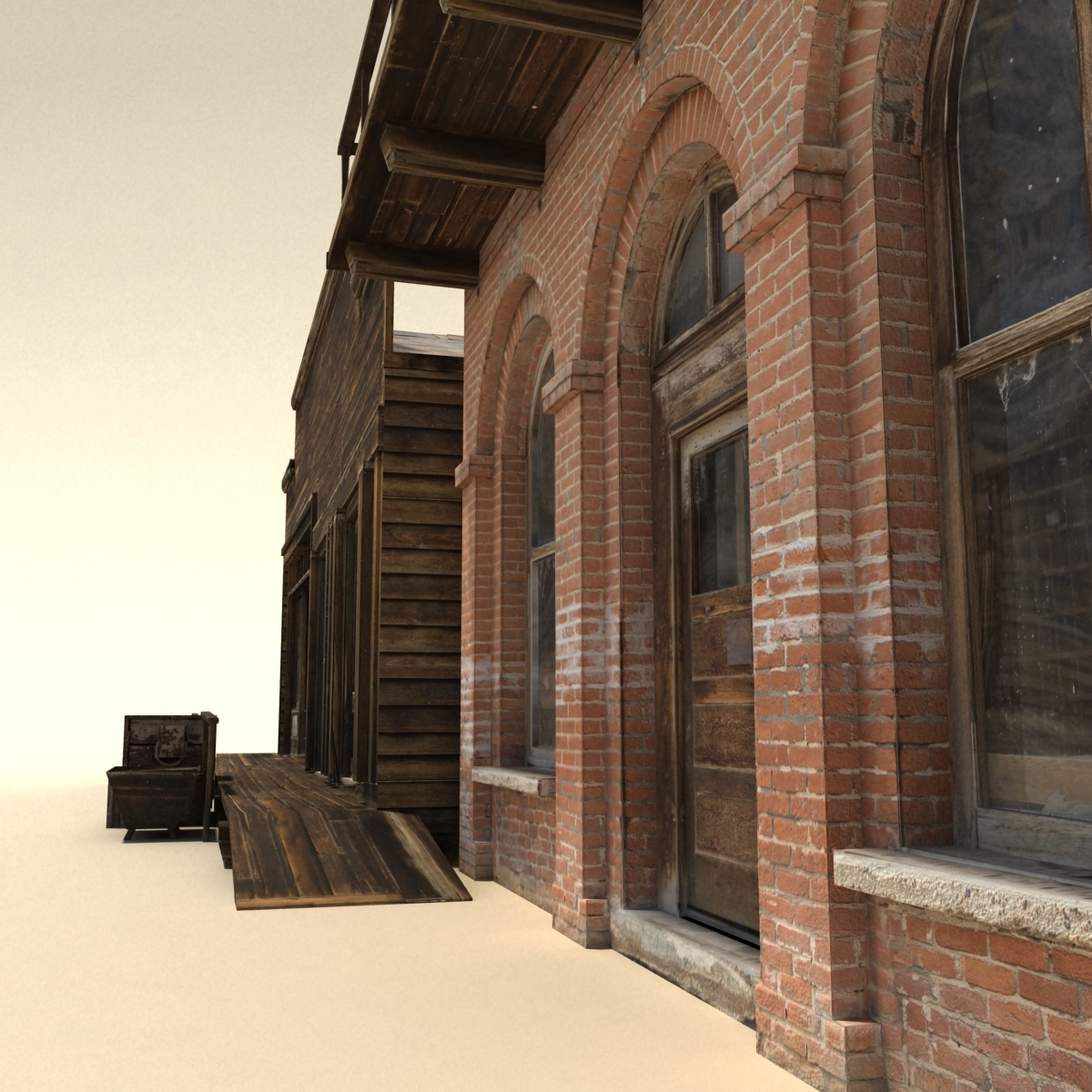 old wild west buildings 3d model