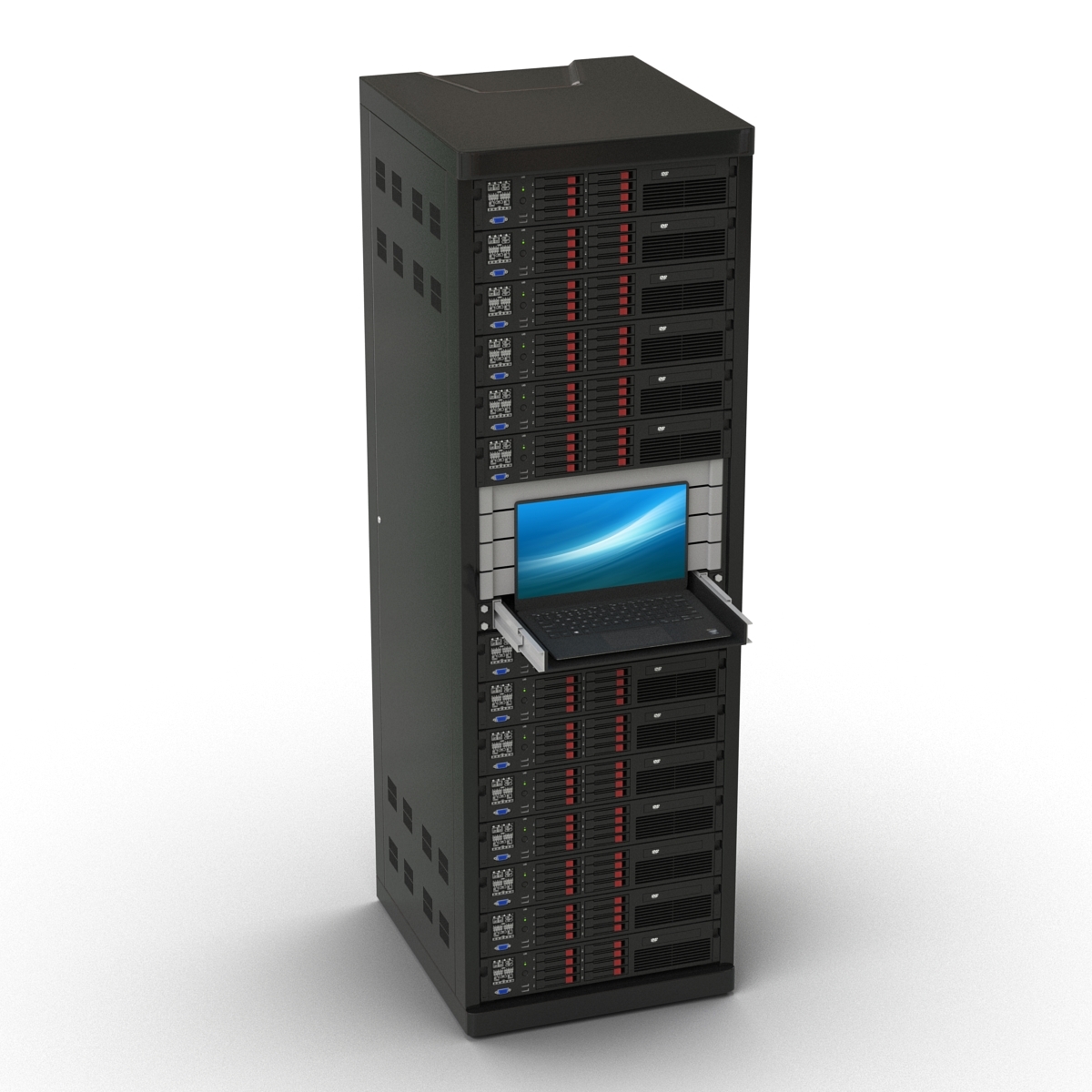servers rack 3 3d model