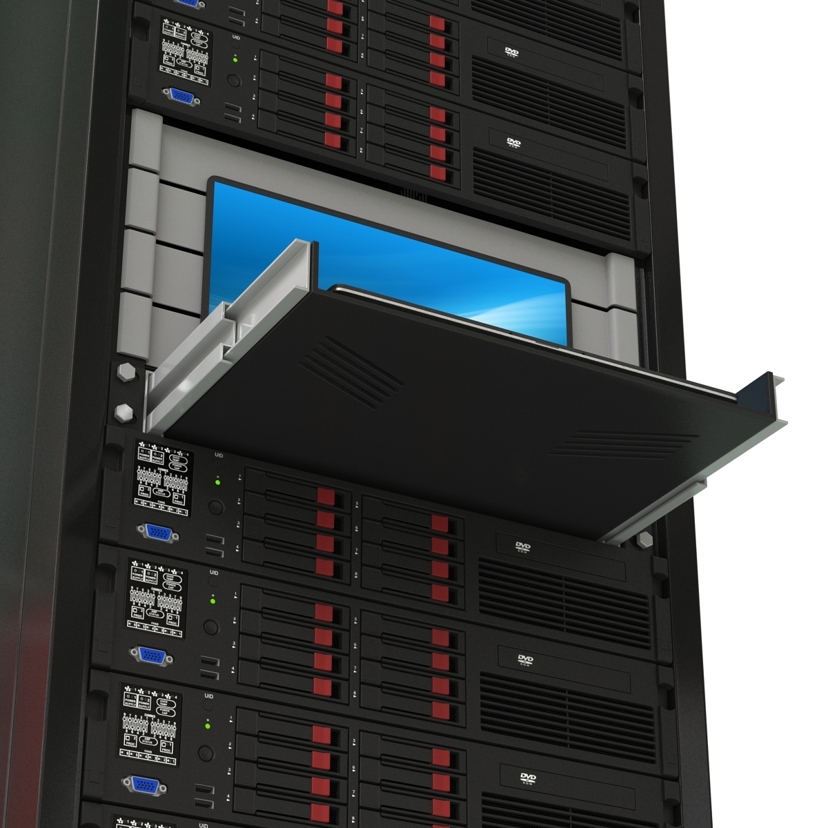 servers rack 3 3d model