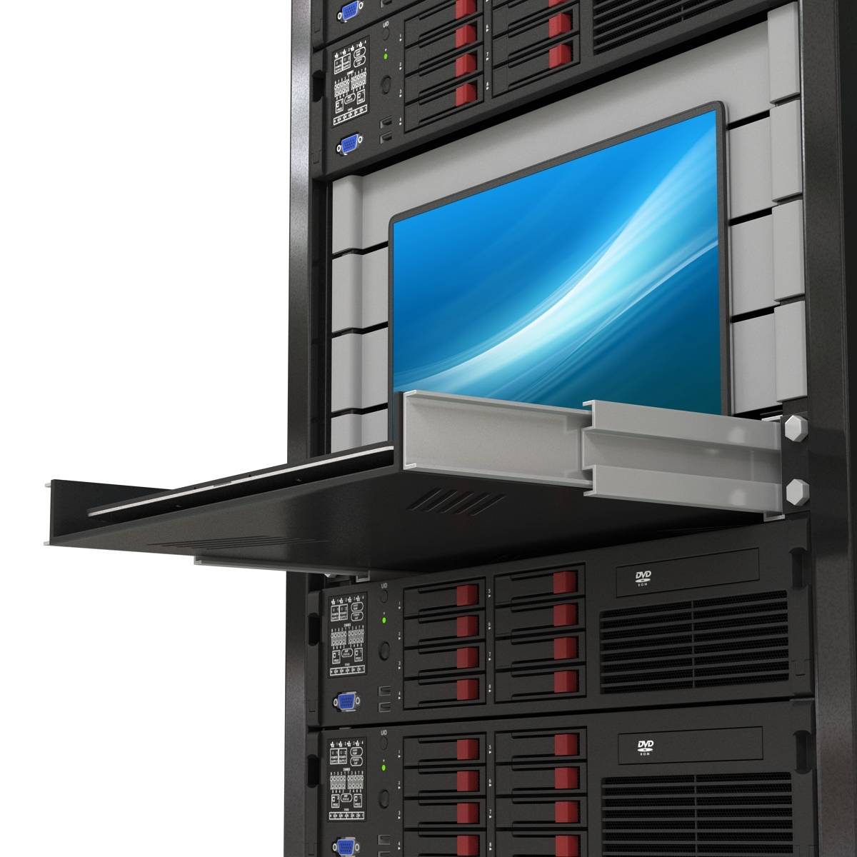 servers rack 3 3d model