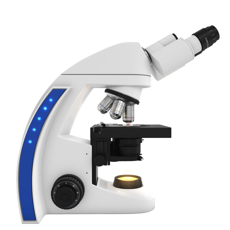 modern microscope ready rigged 3d model
