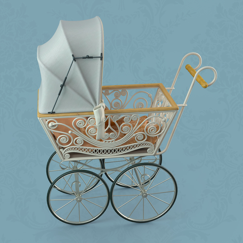 3d vintage perambulator