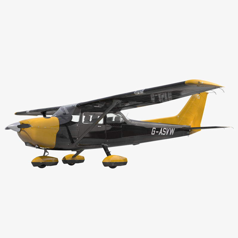 3d model cessna 172 black