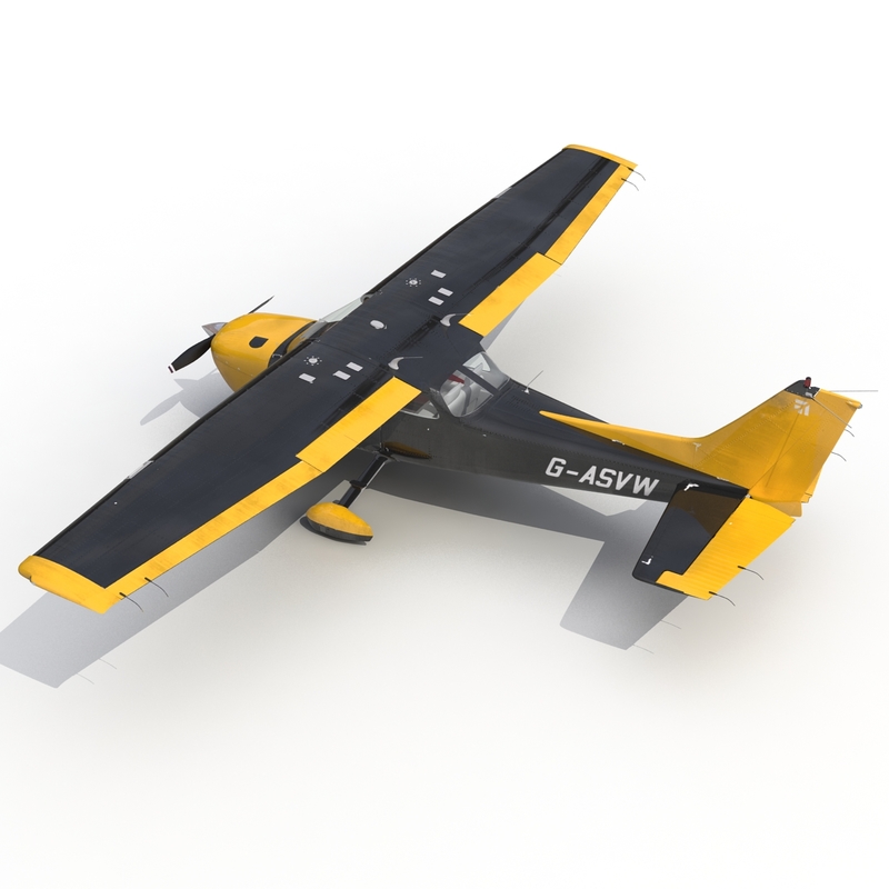3d model cessna 172 black