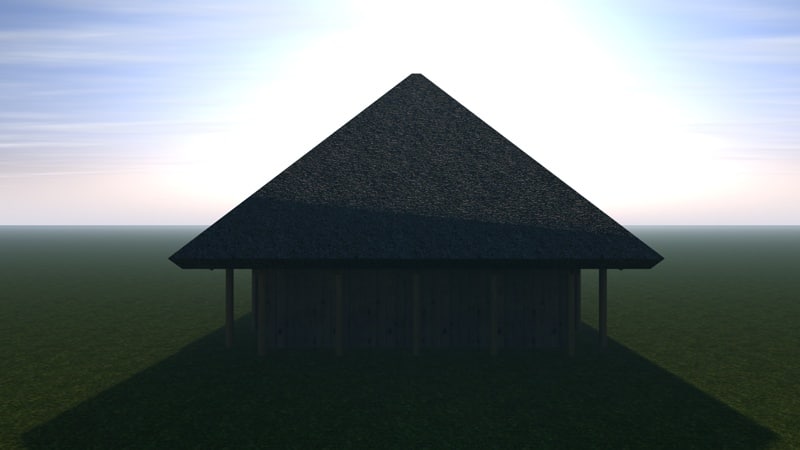german longhouse mideaval 3d c4d