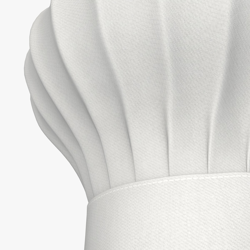 realistic chef hat set 3d model