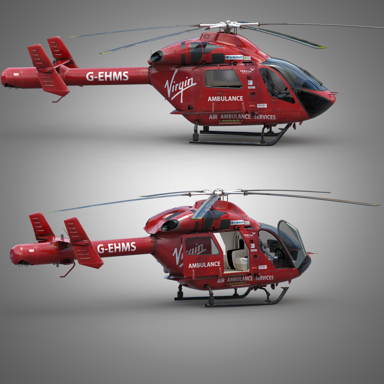 md902 medical helicopter 3d obj