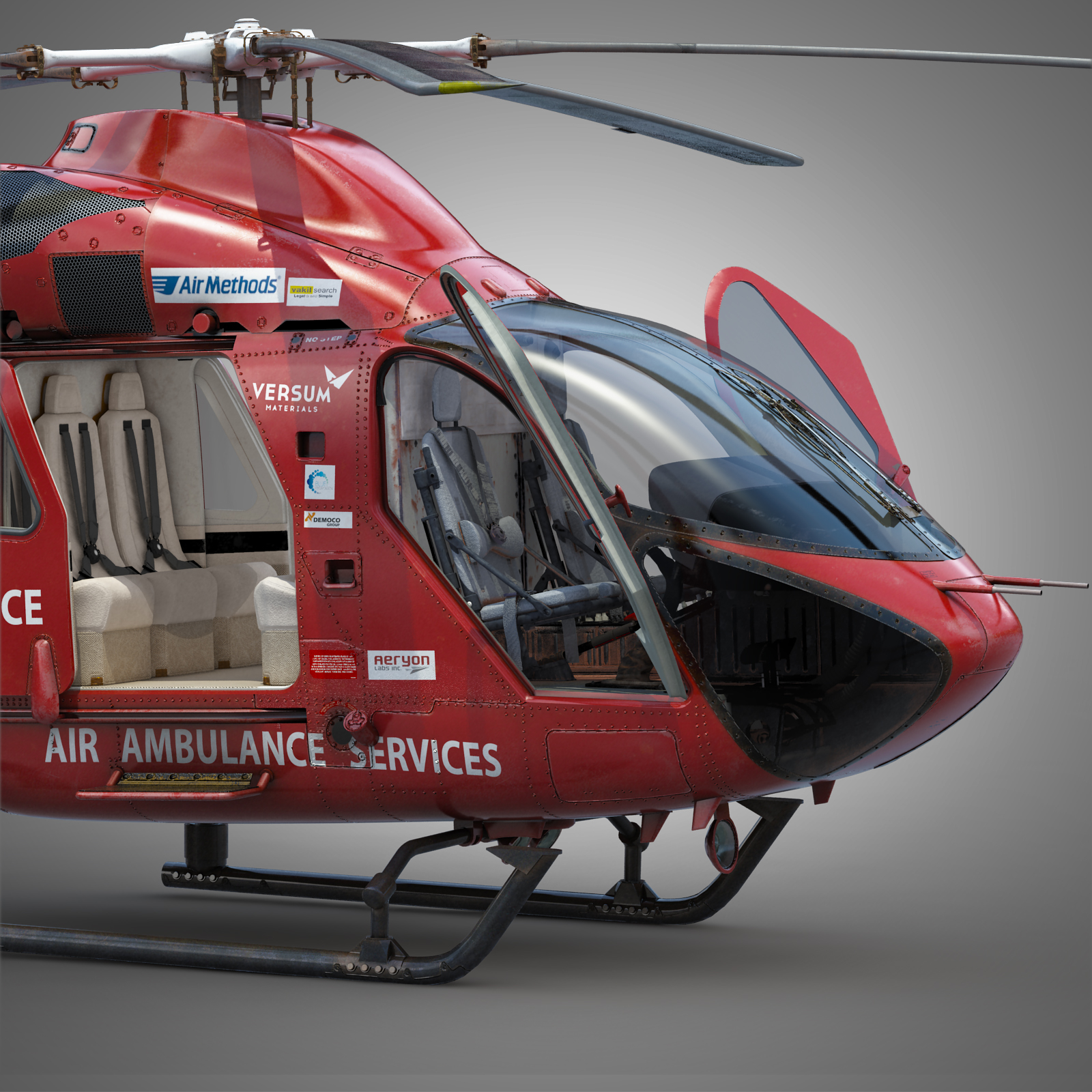 md902 medical helicopter 3d obj
