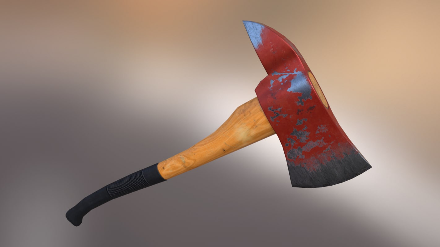 3d axe iron wood model