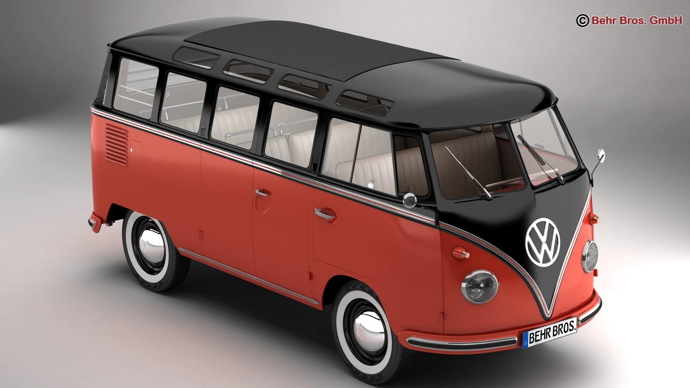volkswagen type 2 samba 3d model