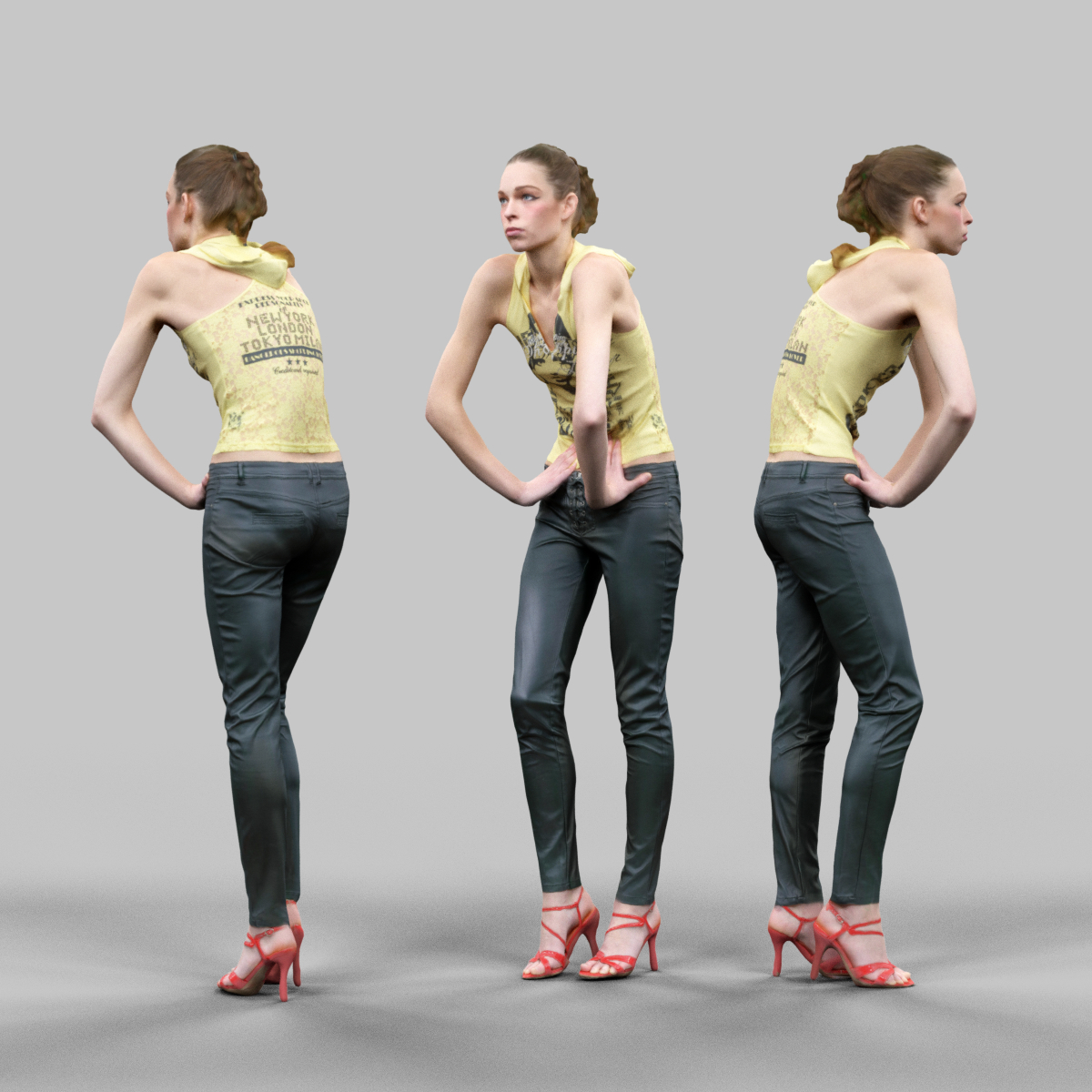 scanned female character 6 3d obj