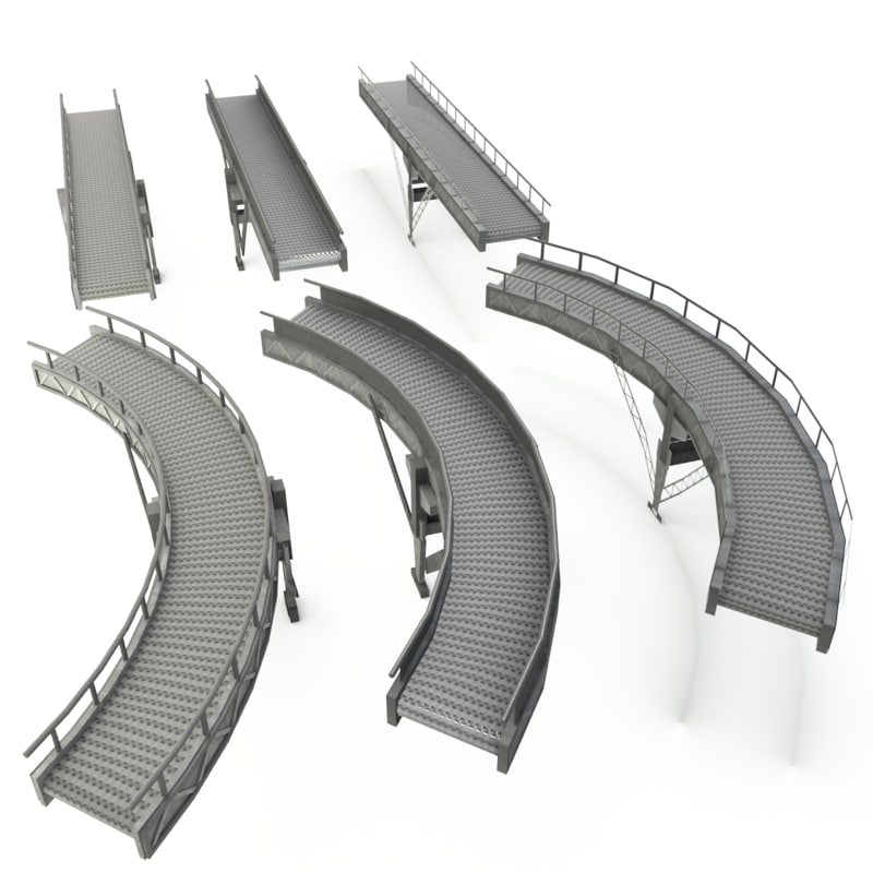 conveyor belt straight curved 3ds