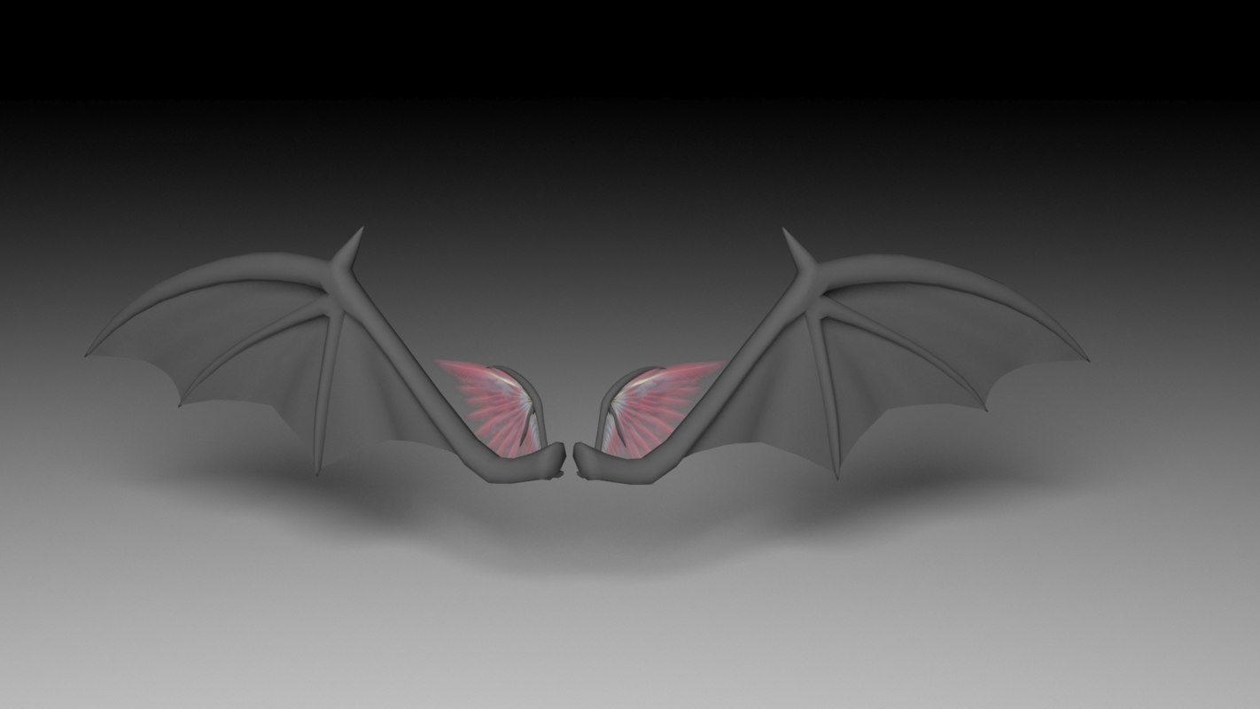 3d demon wing