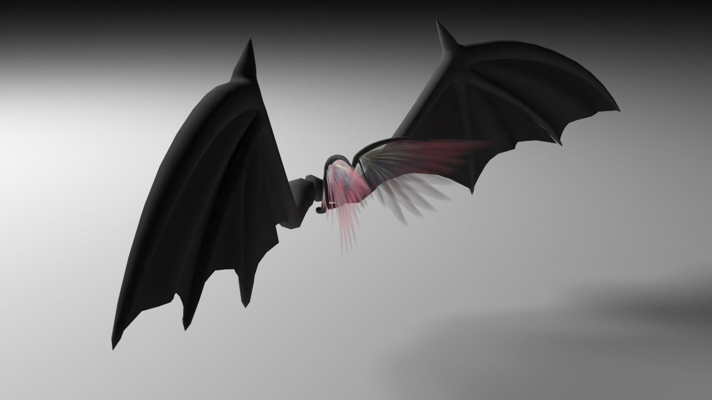 3d demon wing