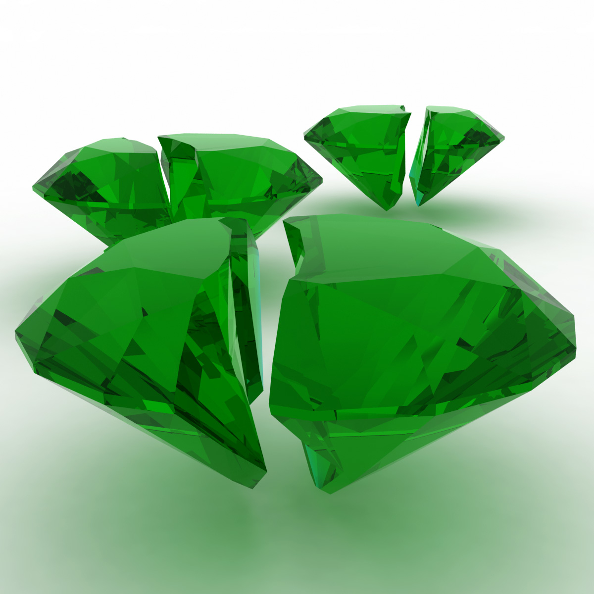 3d fractured emerald