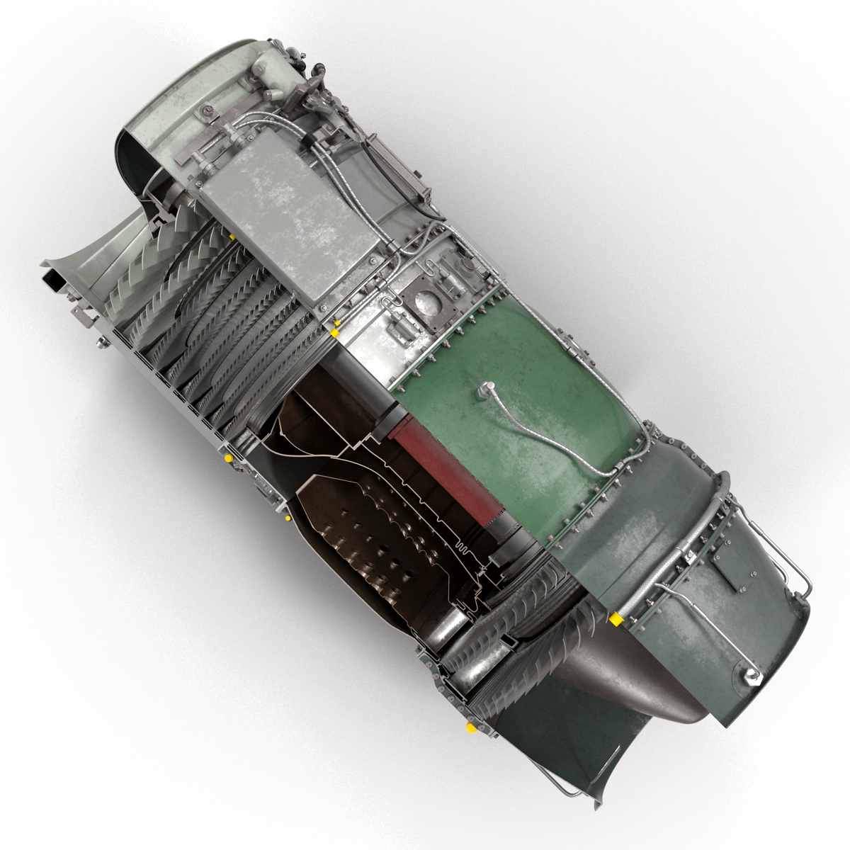 Turbojet Engine General Electric J85 3D-Modell mit Schnitten 3D-Modell ...