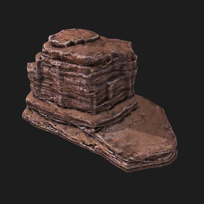 realistic desert rock obj