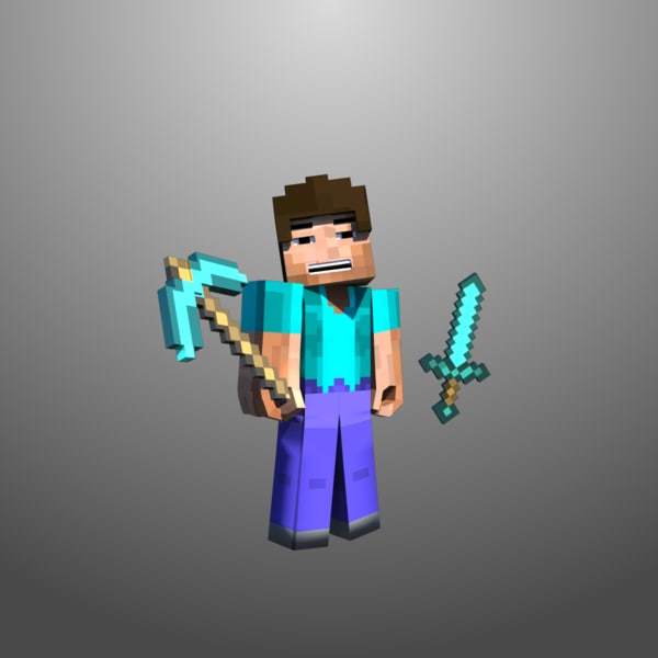 3d steve minecraft model