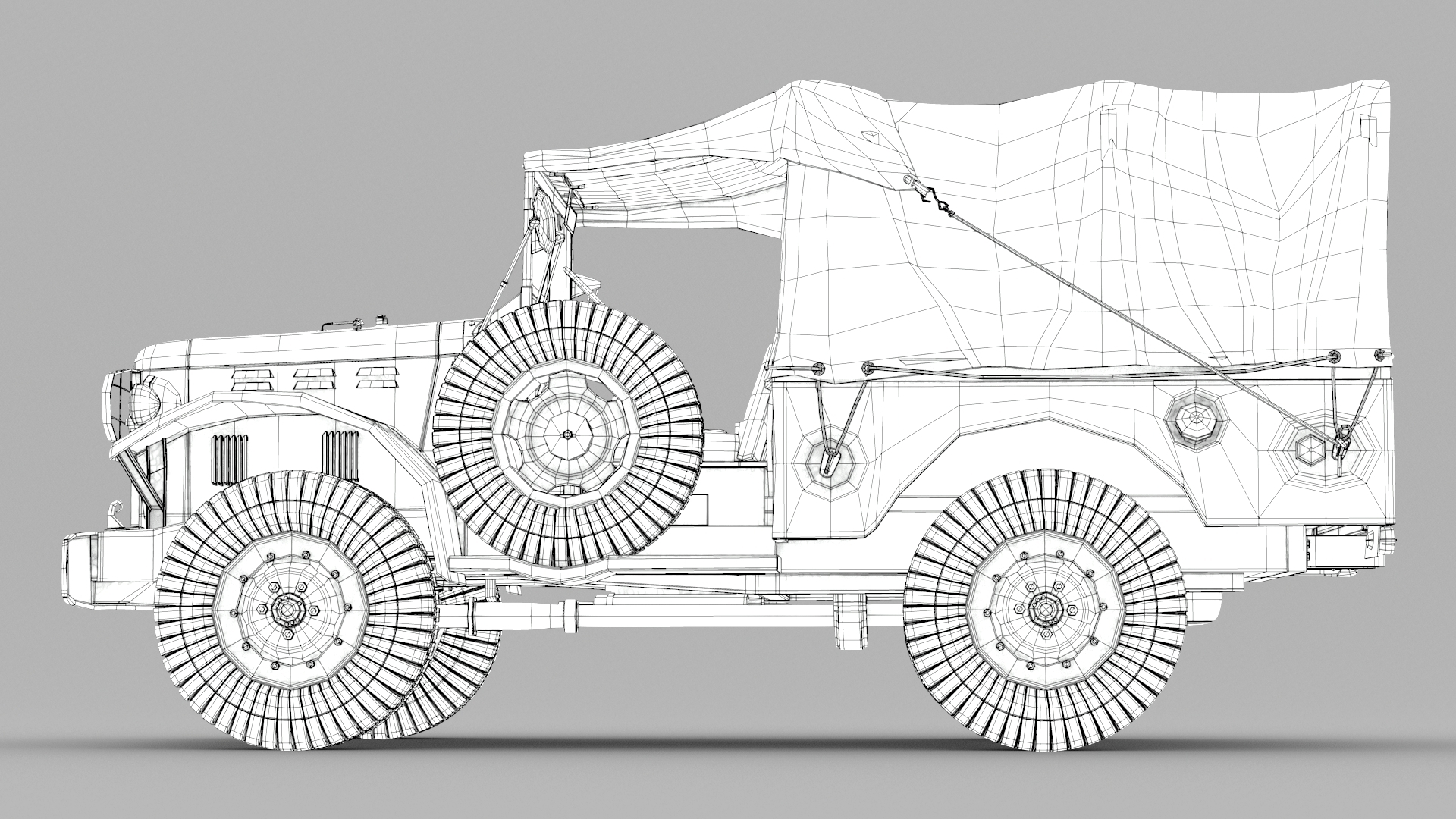 wc-51 dodge truck wwii 3d model