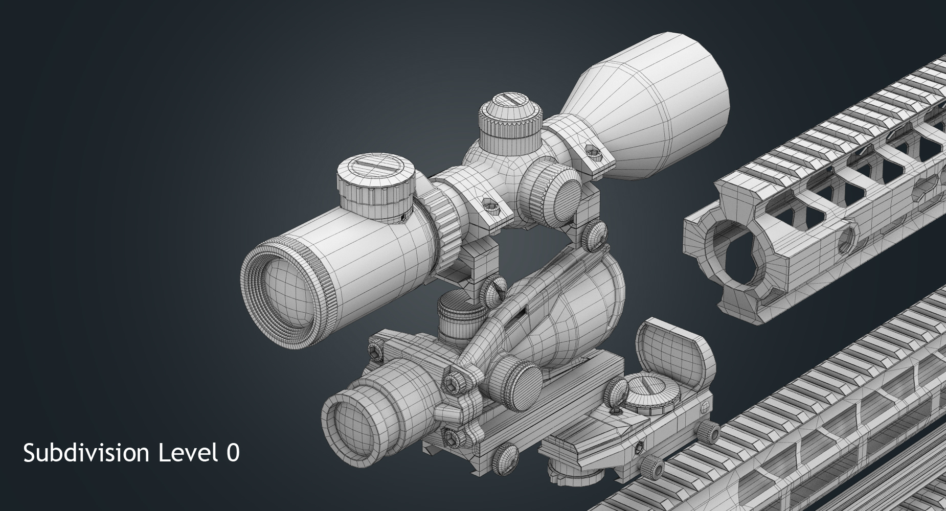 assault rifle ar-15 3d model