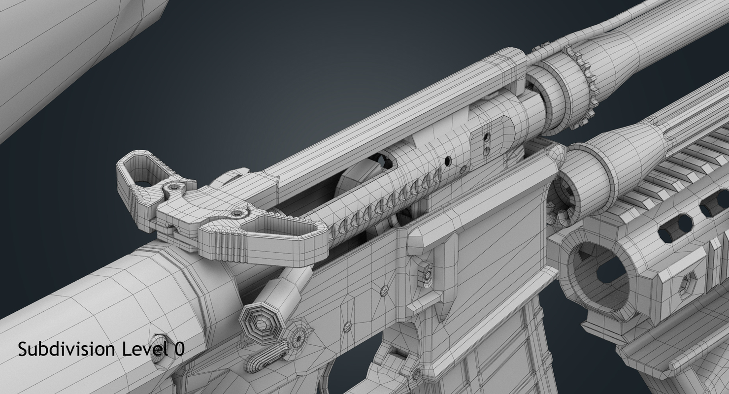 assault rifle ar-15 3d model