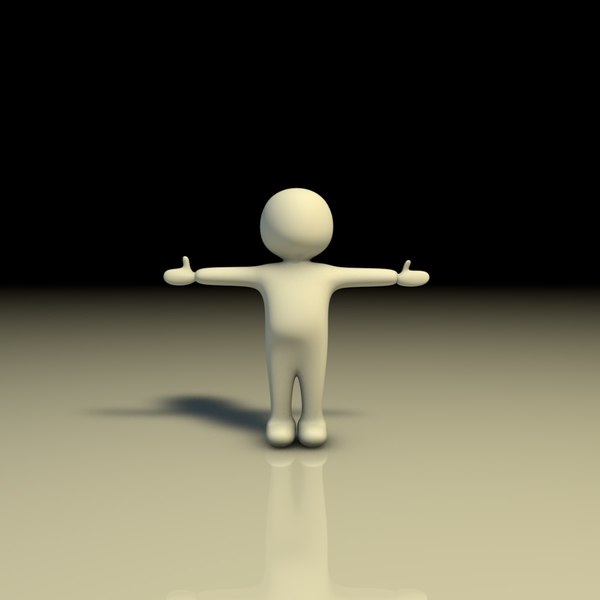 3d white character