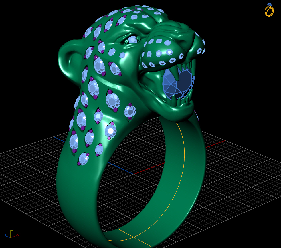 panther bared ring 3d obj