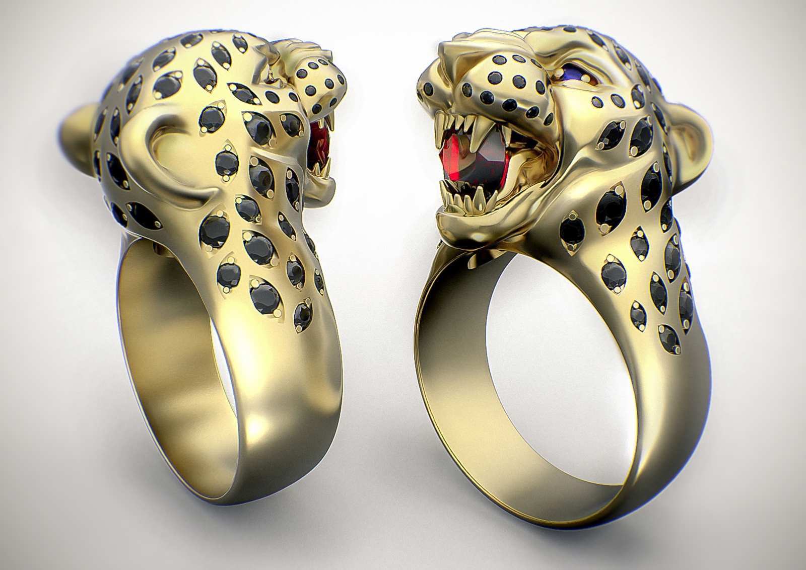 panther bared ring 3d obj