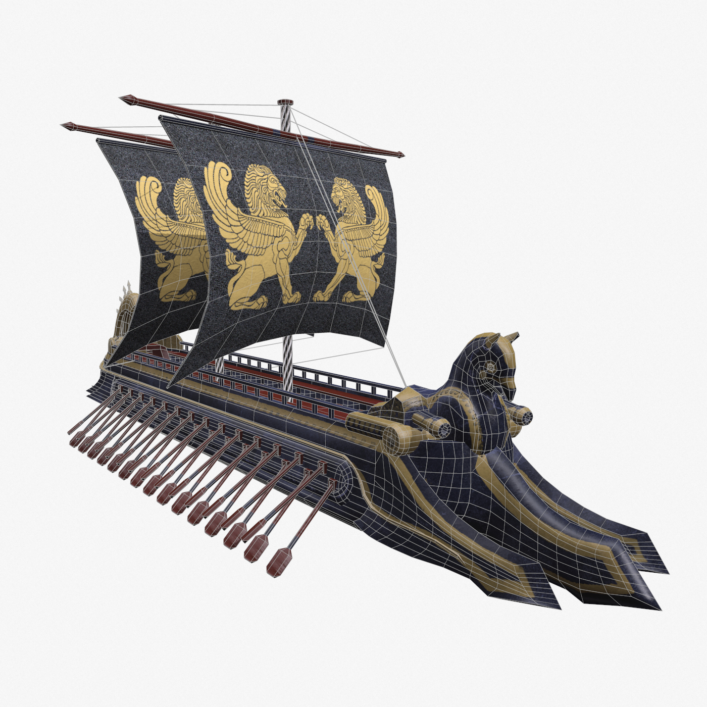 persian trireme 3d model