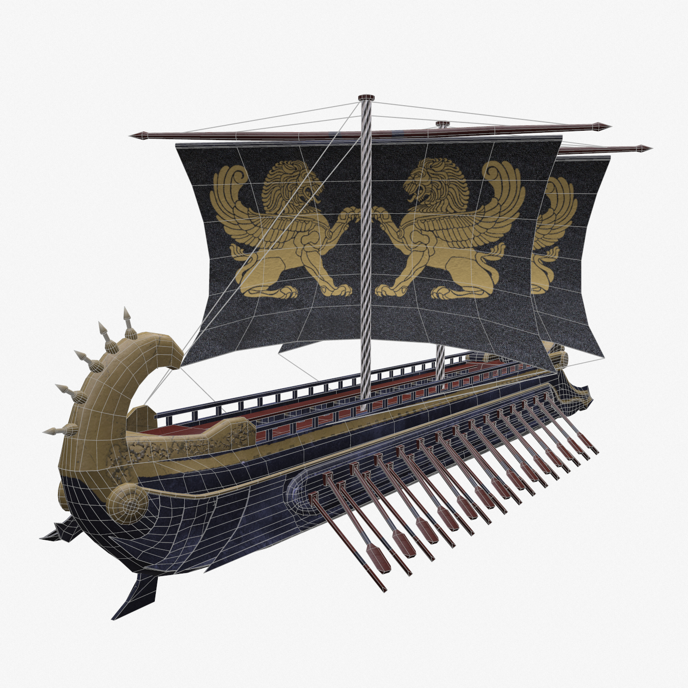 persian trireme 3d model