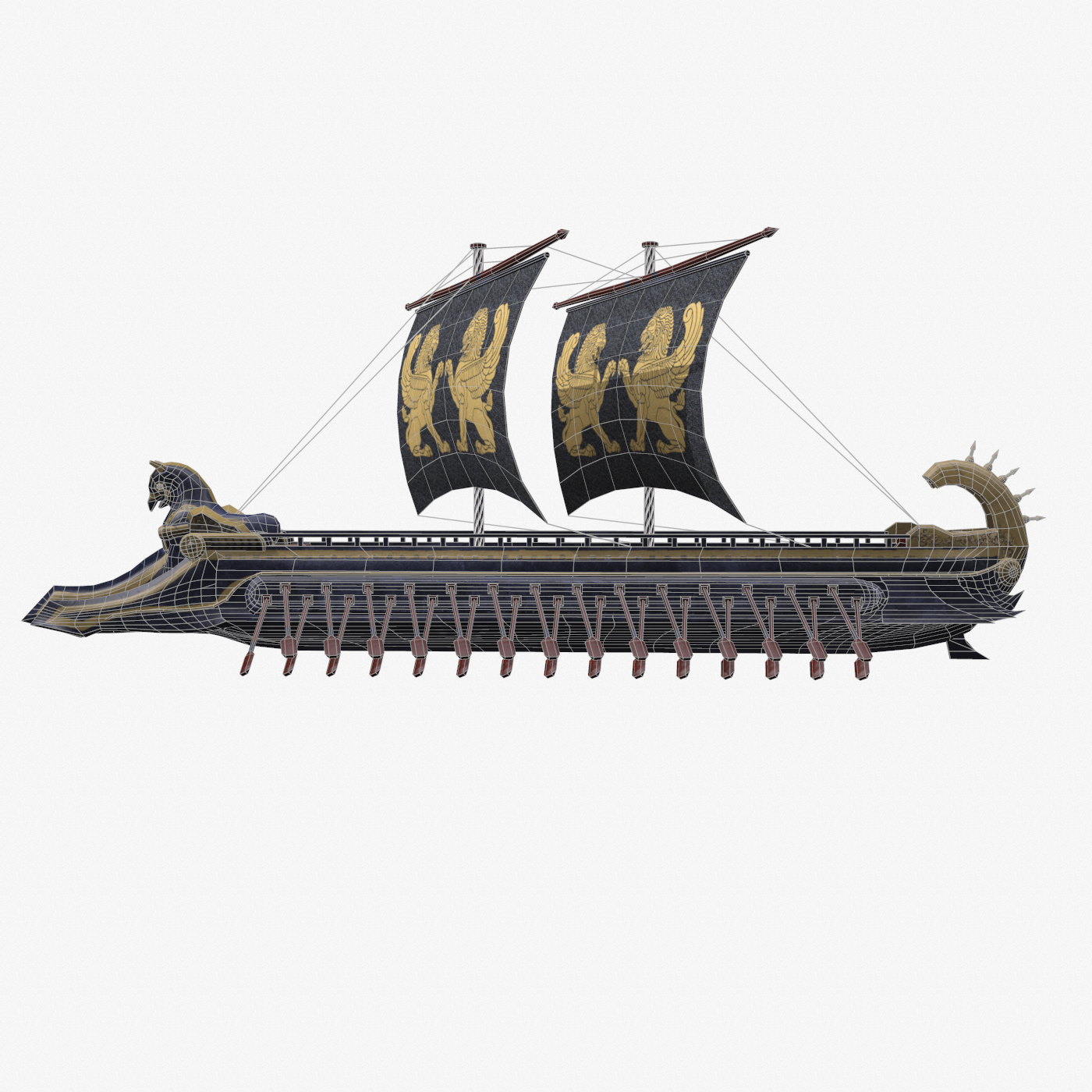 persian trireme 3d model