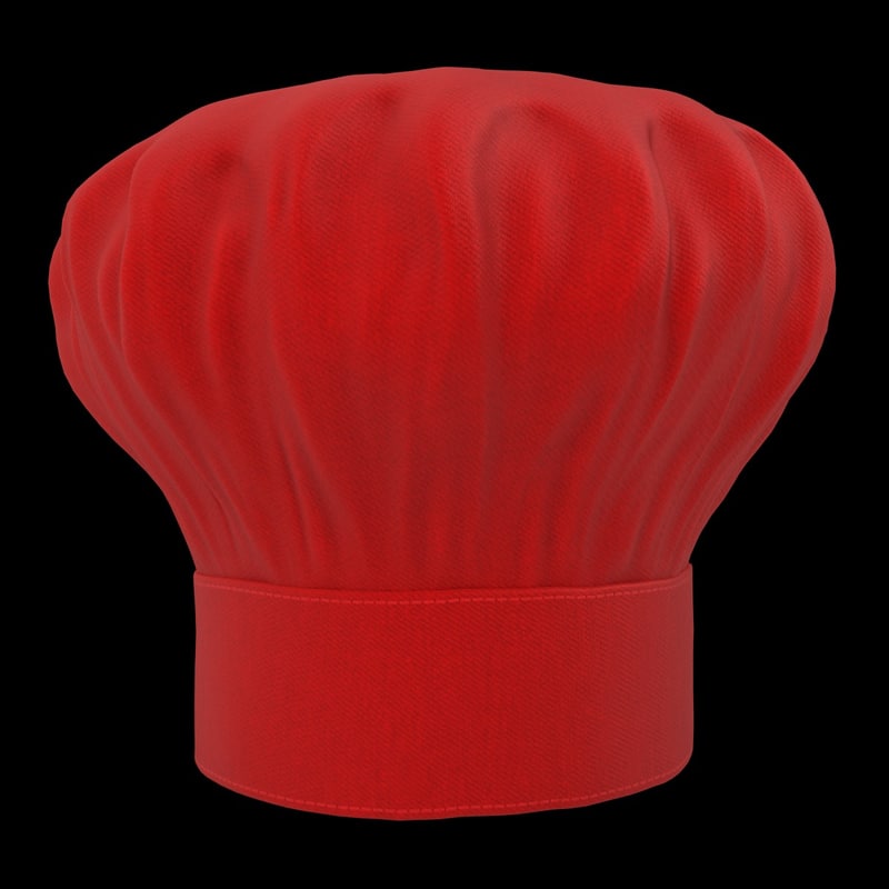realistic chef hat 04 3d 3ds