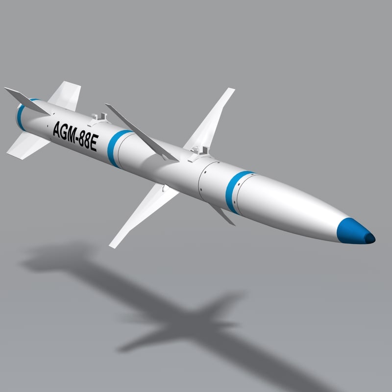 agm-88 harm missile 3d model